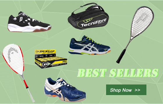 Buy Squash Equipment like Squash Rackets,Shoes,Eye Wear etc.